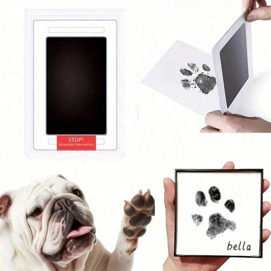 Pet Paw Print Stamp, Ink-Free No-Contact Imprint Paper For Pet Memento ...