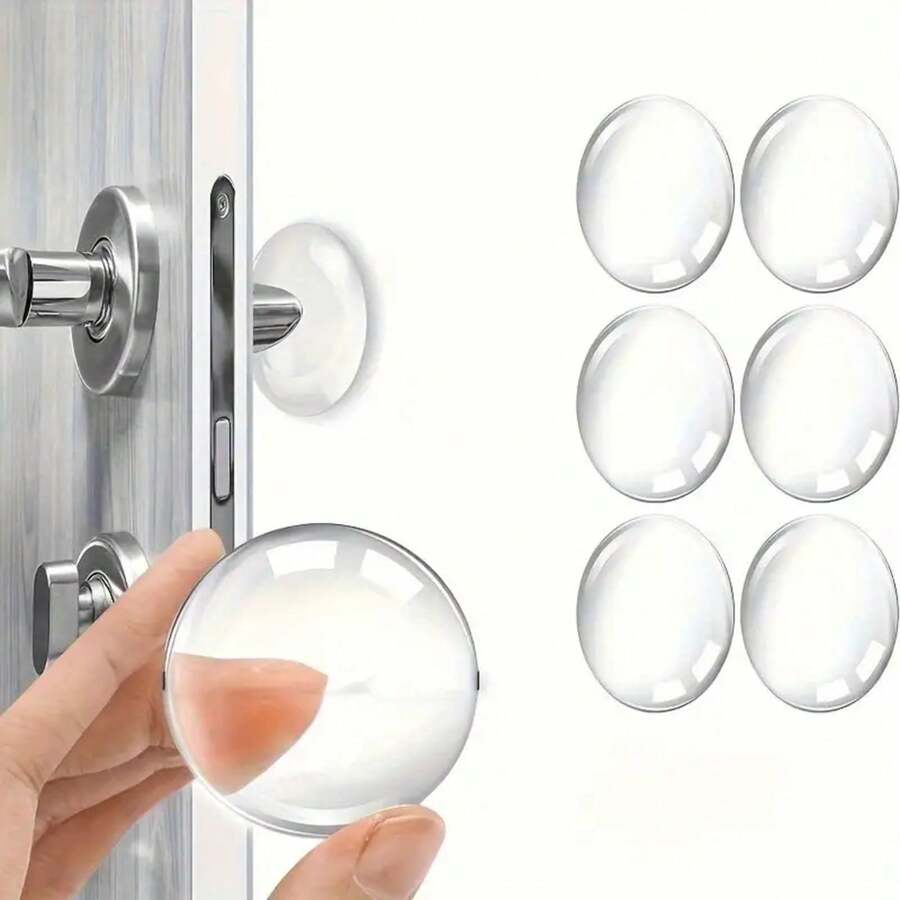 12 Transparent Self-Adhesive Door And Wall Protection Pads - No Need ...