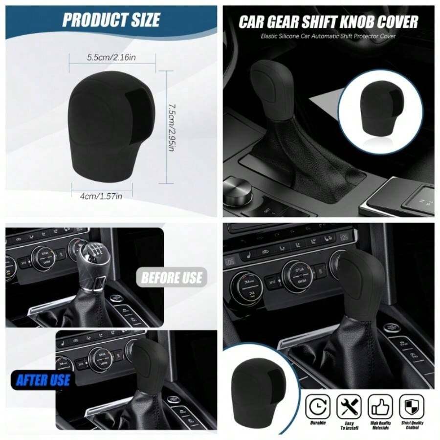 Car Gear Shift Knob Cover, Anti - Slip Auto Knob Gear Stick Protector ...