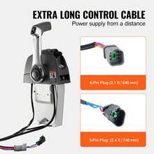 Boat Throttle Control, 5006186 Top-Mounted Outboard Remote Control Box ...