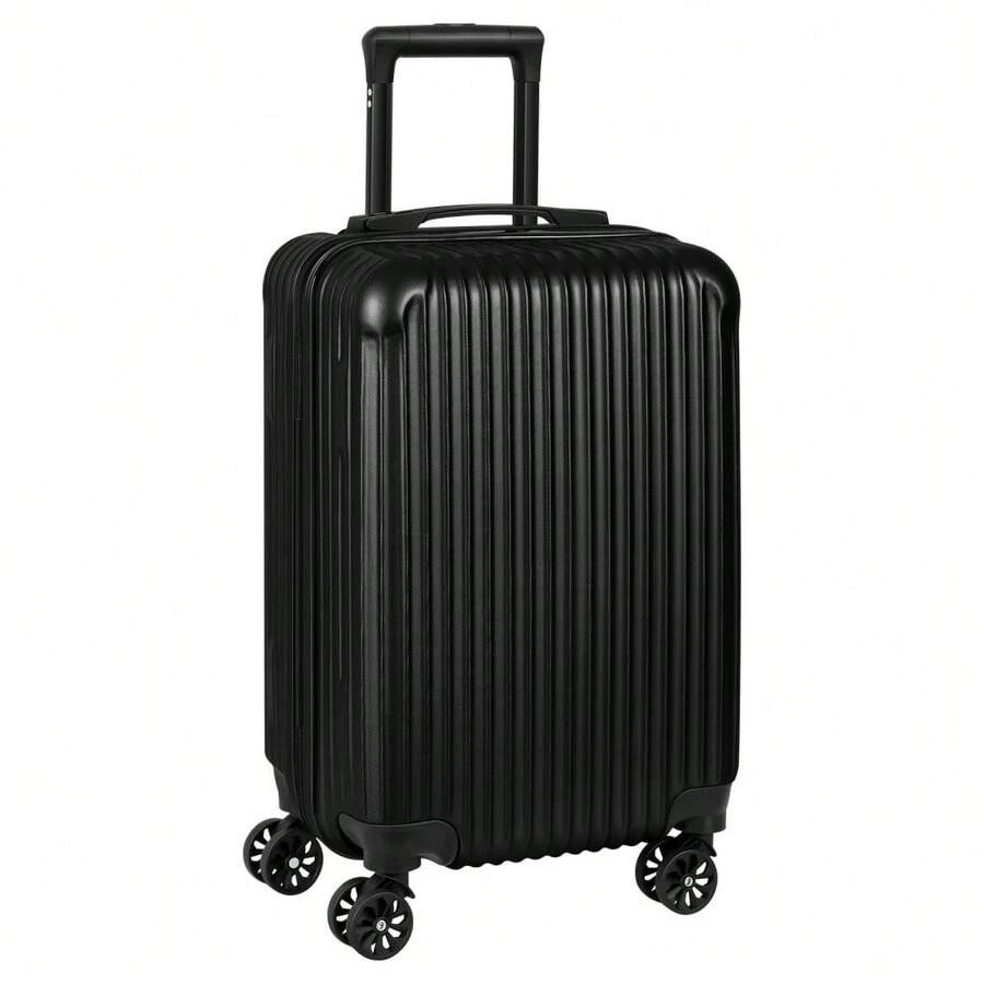 Vertical Striped Travel Suitcase With Wheels, 20 Inches | SHEIN USA