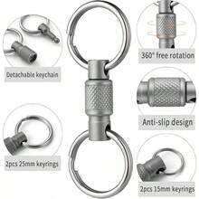 FEGVE Titanium Quick Release Swivel Keycain Pull Apart Dcable Keycain ...