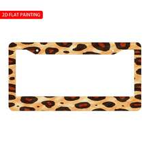 "Stylish Leopard Print License Plate Frame - Bold Animal Print Design ...