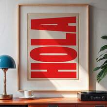 1pc Frameless ¡Hola! Retro Poster Print Neutral Vintage Art Digital ...