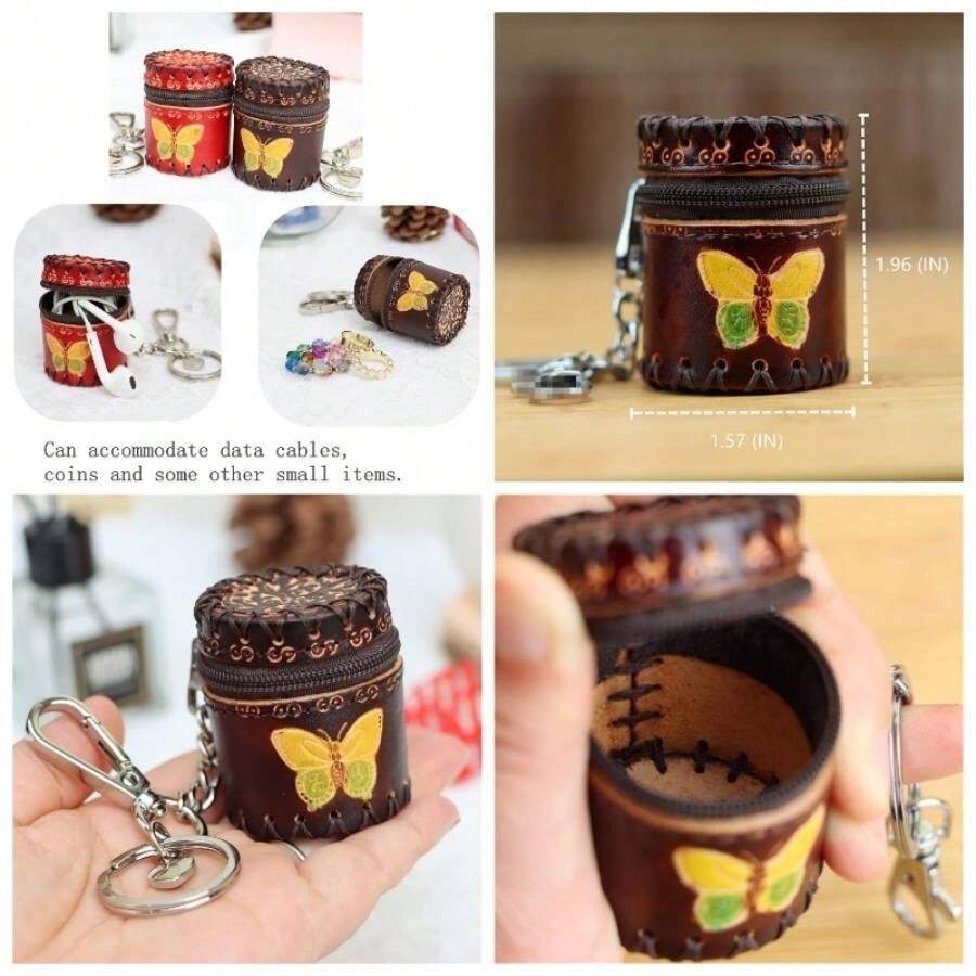 Handmade Leather Bucket Bag Pendant Jewelry Box Jewelry Classification ...