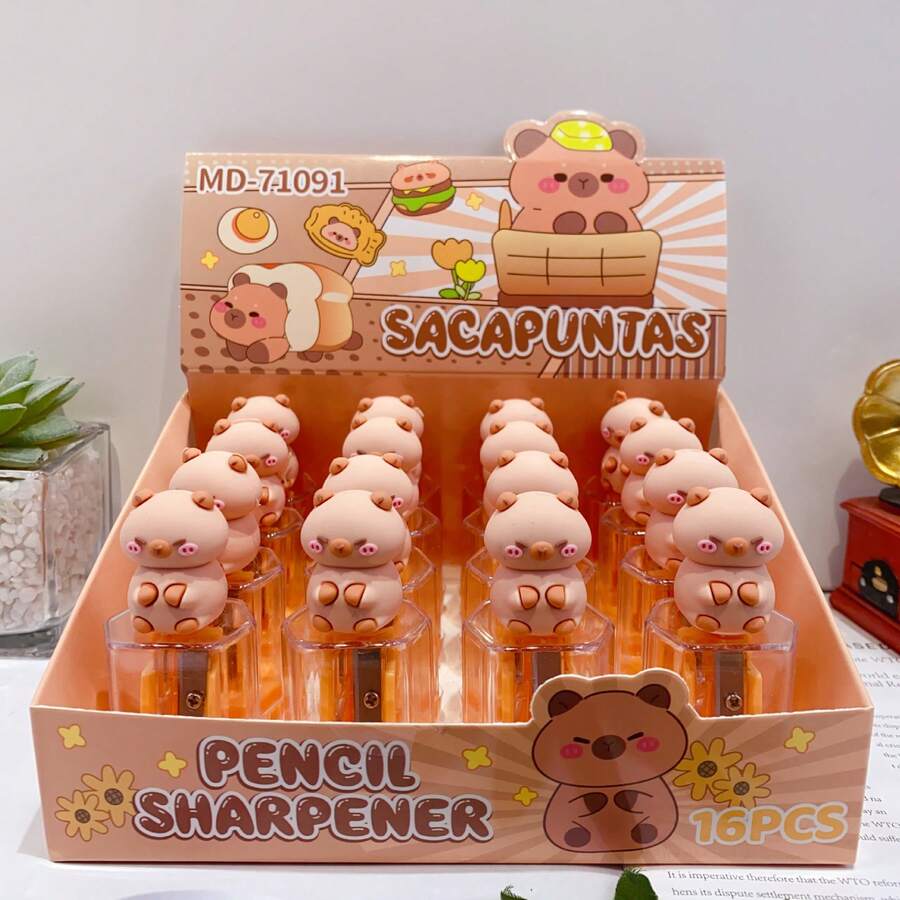 1pc Capybara Shaped Pencil Sharpener, Cute Cartoon Student Stationery ...