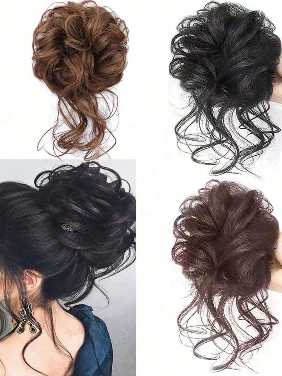 1pc Elegant Slouchy Viscose Hair Scrunchie Bun Maker Hair Accessory For ...