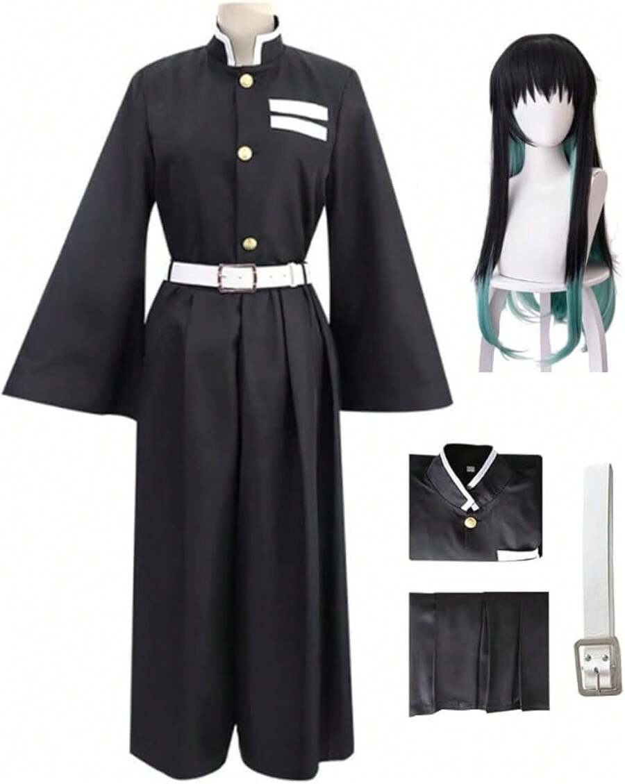 Disfraz de cosplay de Muichiro Tokito, conjunto completo de uniforme ...