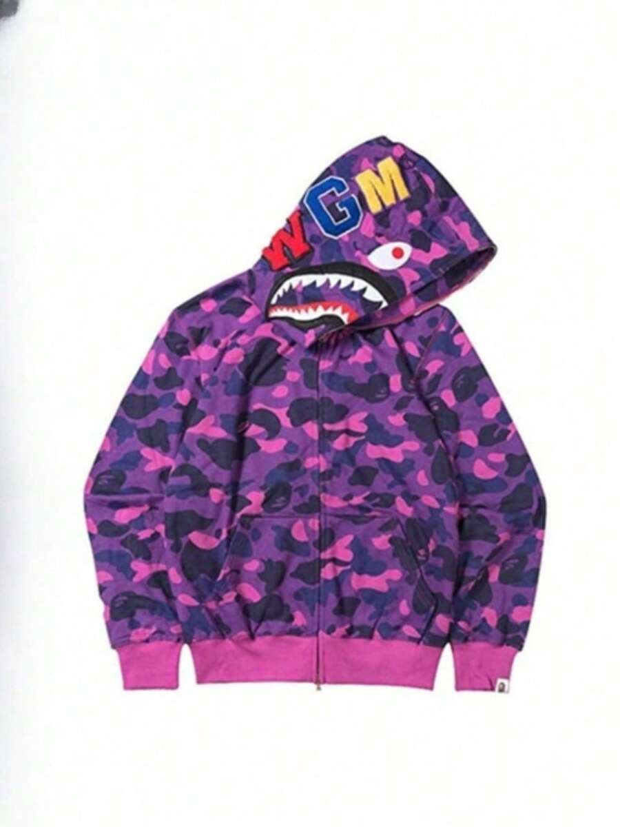 Hot Shark Suit Shark Head Ape Head Sweater Men's 3D Sweater Zipper ...