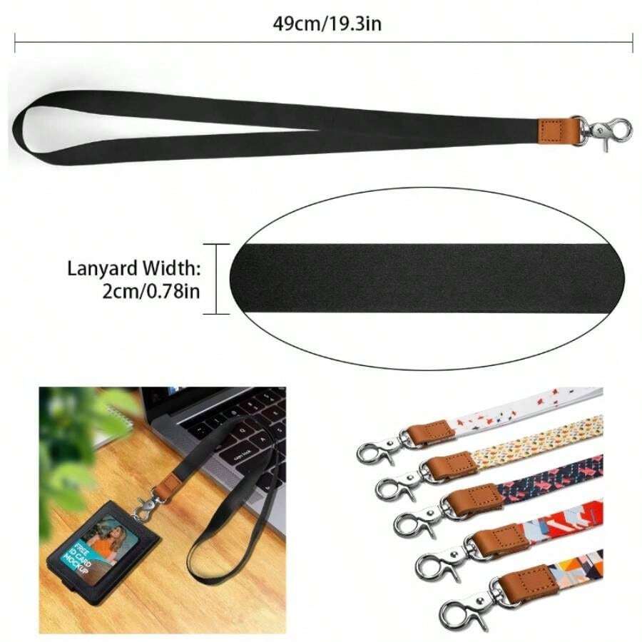 Lanyard - Black Lanyard Holder With Metal Clasp Keys, ID Badges, Cards ...
