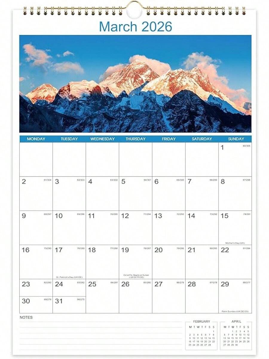 2026 Calendar - January 2026 - December 2026, 3 Month Display 2026 Wall ...