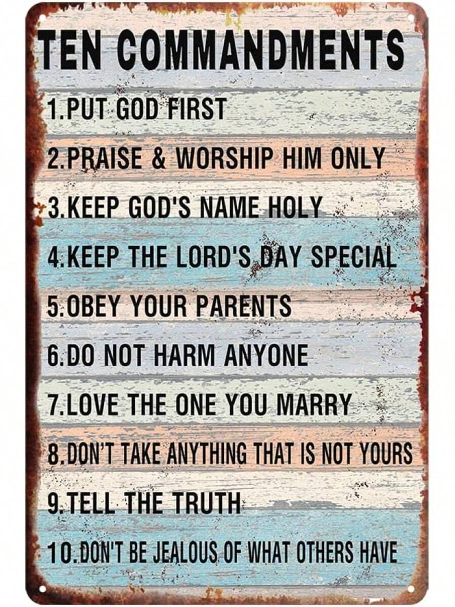 HJRIK The Ten Commandments Wall Decor 10 Commandments Wall Art 10 ...