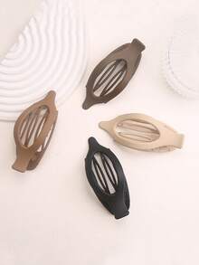 4pcs Ladies Solid Color Simple And Super Practical Horizontal Clip Hair ...