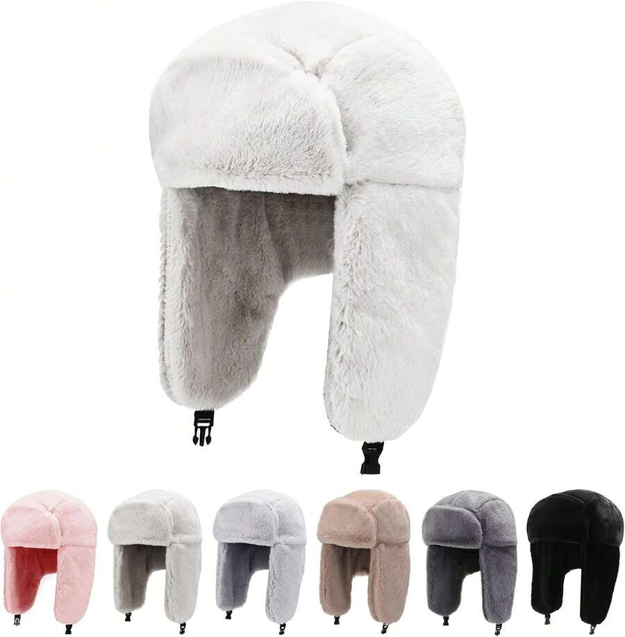 Peicees Winter Hats For Men Womens Winter Hats Ushanka Trapper Hat With ...