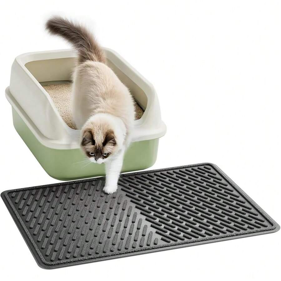 Litter Trappping Mat, 23?X17? V-Shaped & Mesh Litter Capturing Design ...