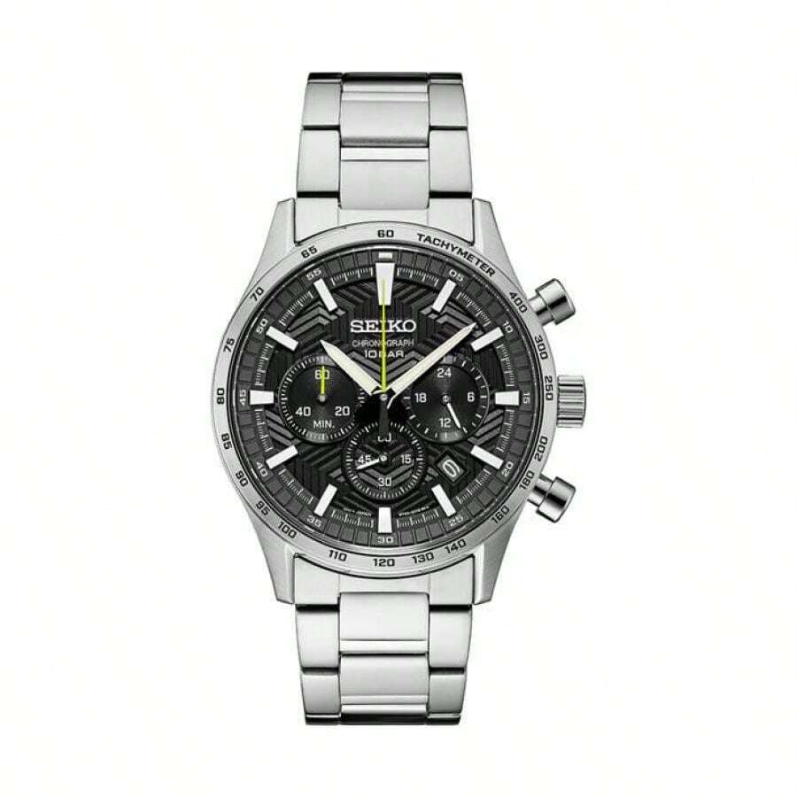 Seiko Essentials Stainless Steel Black Dial Watch | | Men Mechanical ...