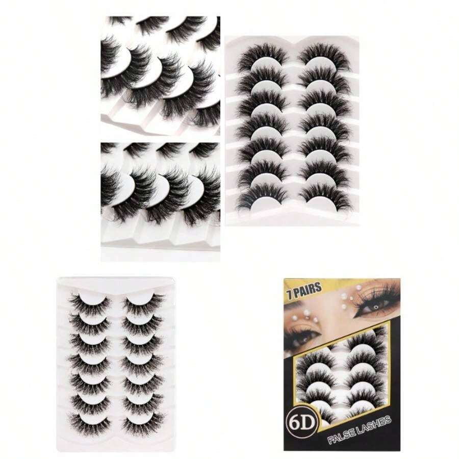False Eyelashes Wispy Faux Mink Lashes Fluffy Handmade Eyelashes ...
