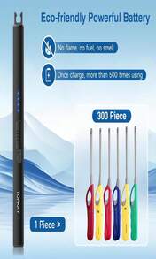 TOPKAY Electric Candle Lighter, Windproof Flameless USB Rechargeable ...