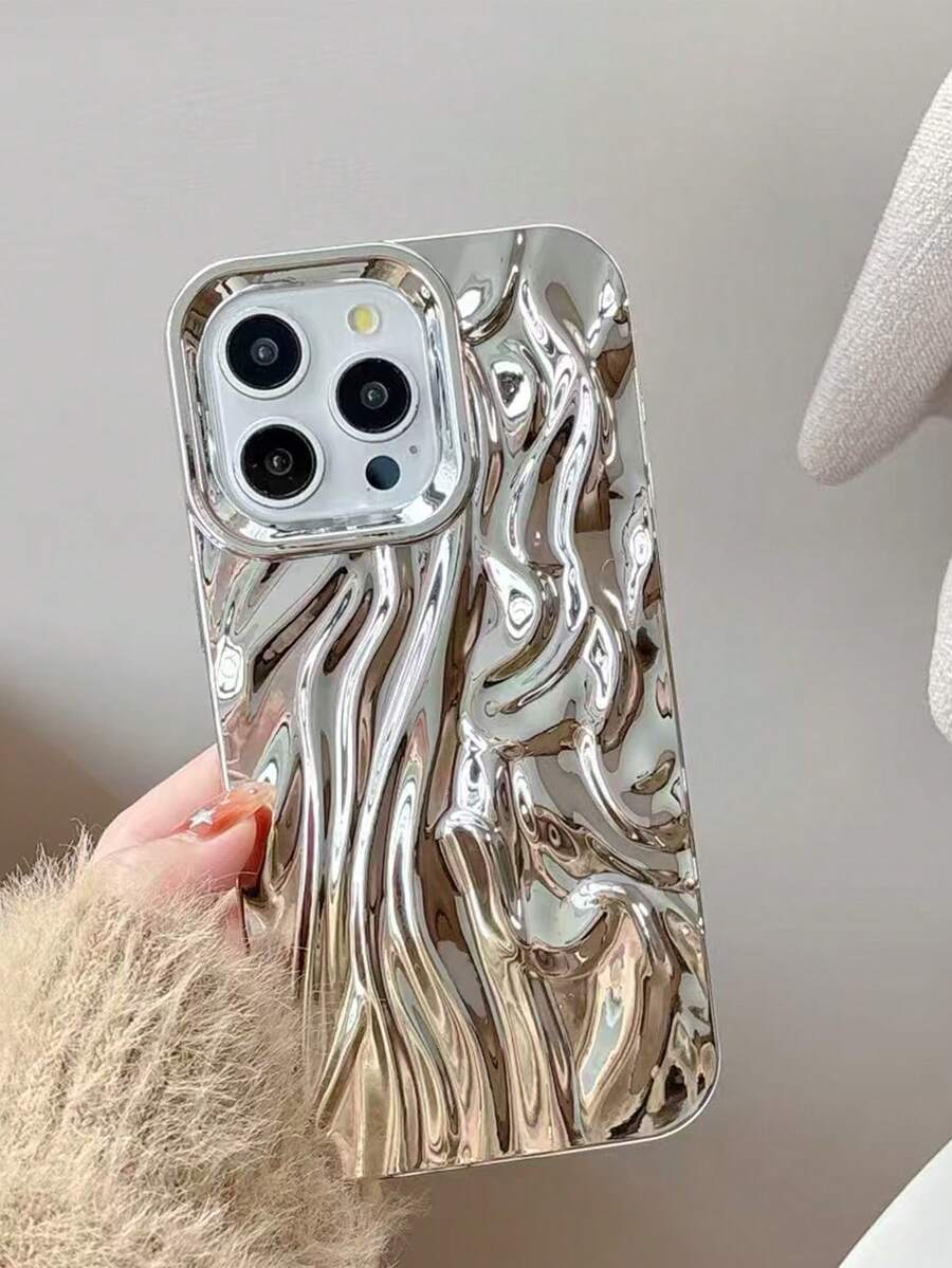 Metallic Electroplated Crinkle Fashionable Phone Case | SHEIN USA