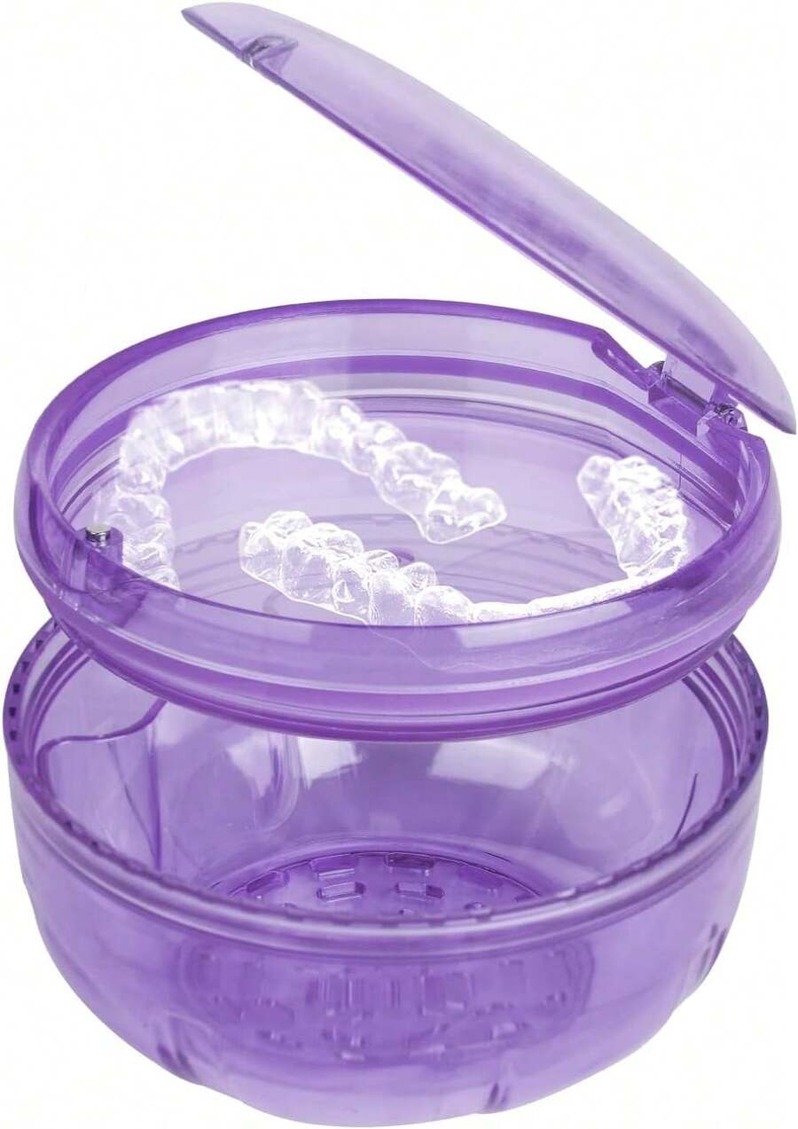 Maoerdental Retainer Cleaner Case,Double Layer No-Leak Denture Cup For ...