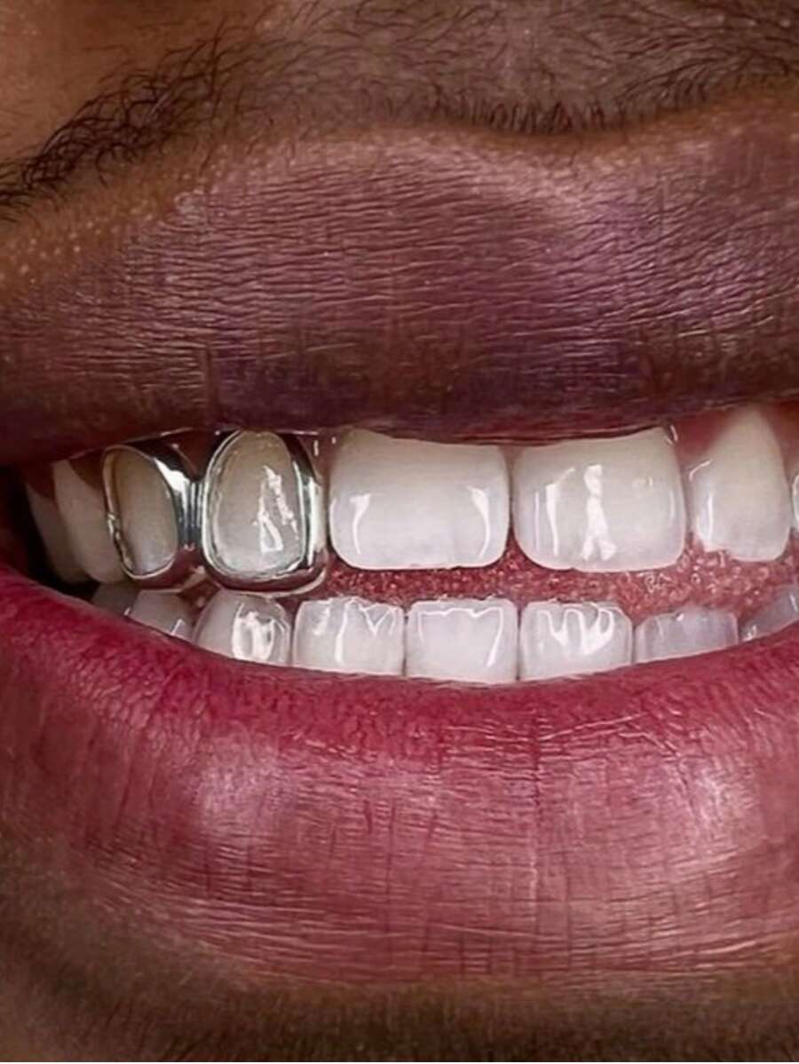 1pc Classic Hollow Metal Tooth Shaped Fashion Accessory, Suitable For Daily Wear, Party ...