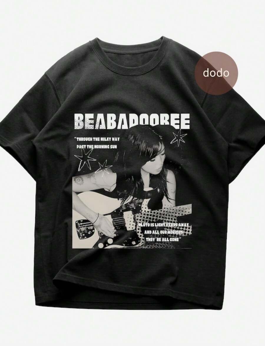 Beabadoobee Album Typography And Portrait Crew Neck T-Shirt Oversized ...