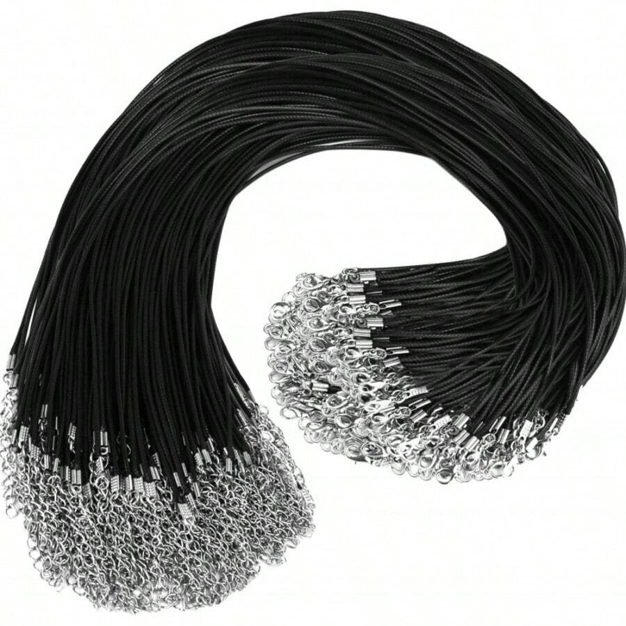 100Pcs 50cm Black Necklace Cords For Jewelry Making With Lobster Clasp ...