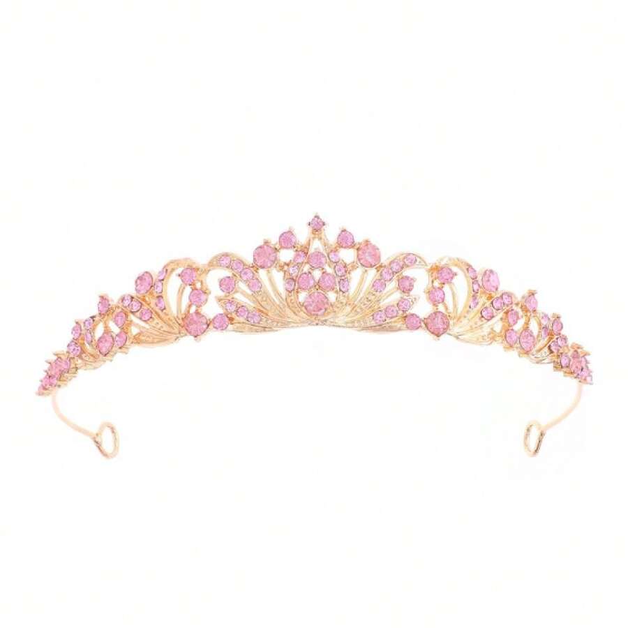 Pink Tiara Crown For Women Wedding Tiaras For Bride Princess Crowns And ...
