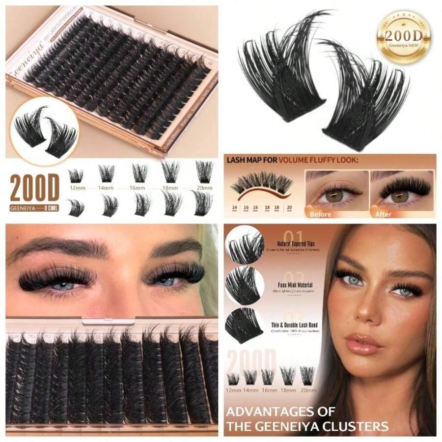 Eyelash Clusters Full Lash Extension Mink Thick Cluster Eyelash ...
