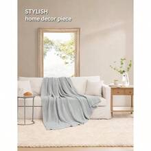 Chunky Cotton Knit Throw Blanket, Knit Throws Bed Couch Sofa, Comfy ...