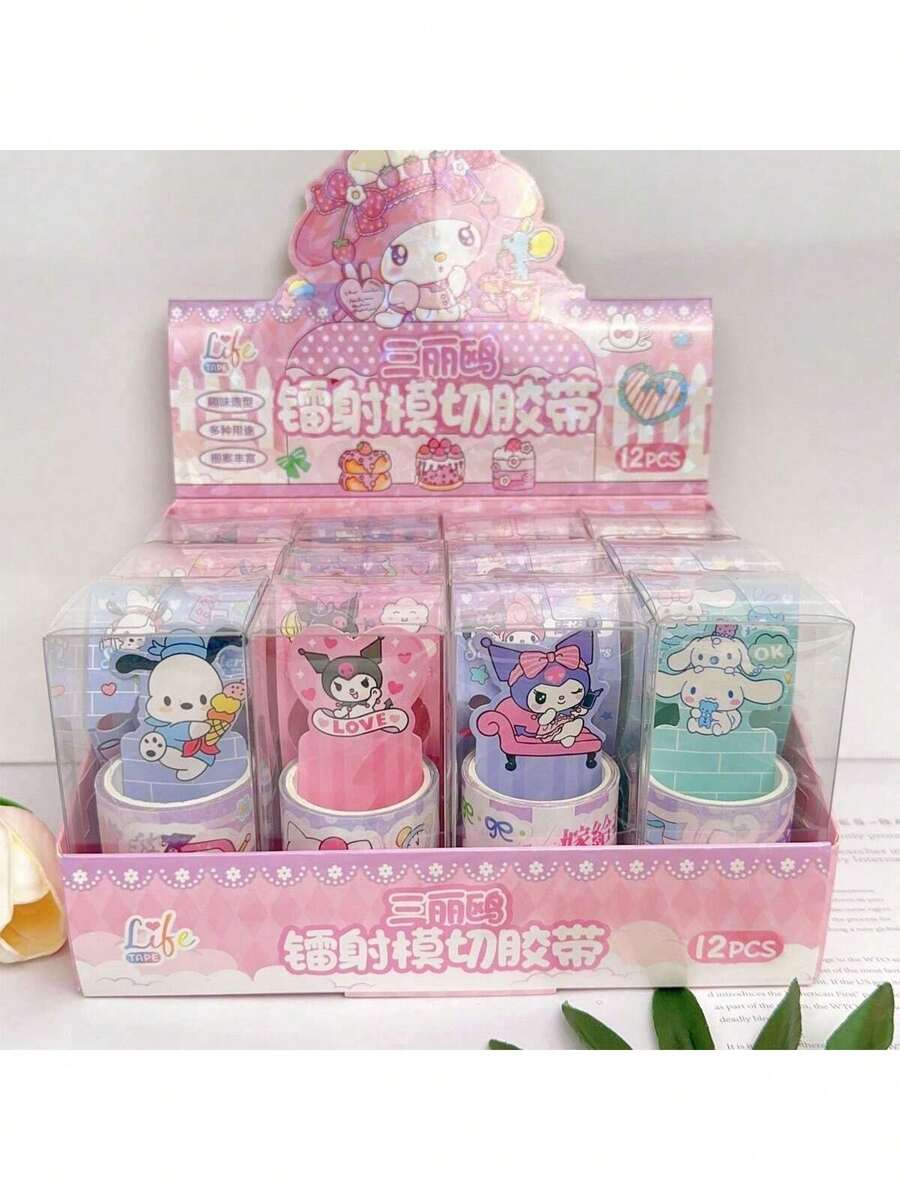 1 Rolle zufälliger Stil Sanrios Hello Kitty, Kuromi, Kawaii My Melody, Cinnamoroll Cartoon ...