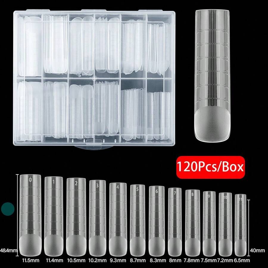 120pcs XXL Square Full Cover Finger Extension Dual Form Poly Nail Gel ...