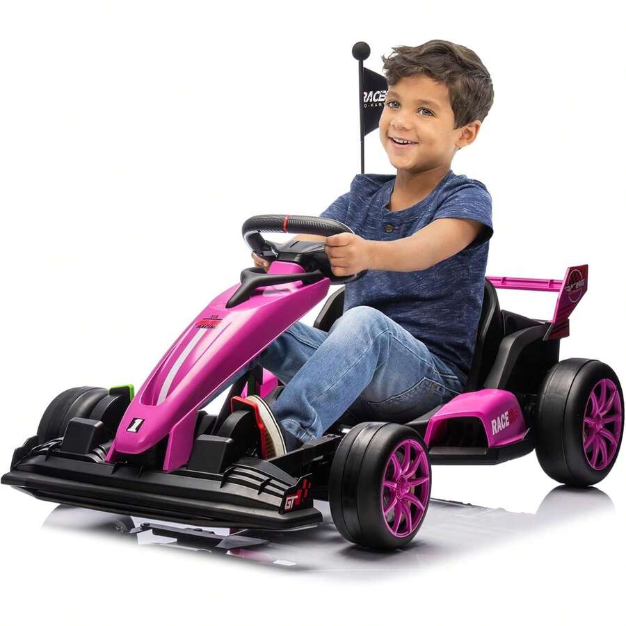 24V Kids Ride On Go Kart, 7.5mph Variable High Speed Drifting Car, 7ah ...