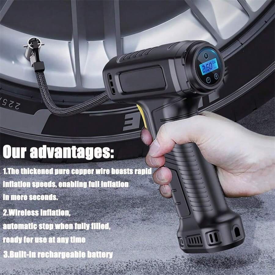 Portable Wireless Charging Car Tire Inflator, Automatic Car Inflating ...