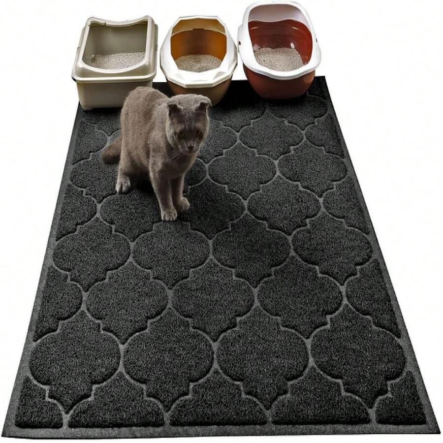 Cat Litter Mat, XL Super Size, Phthalate Free, Easy To Clean, 46x35 ...