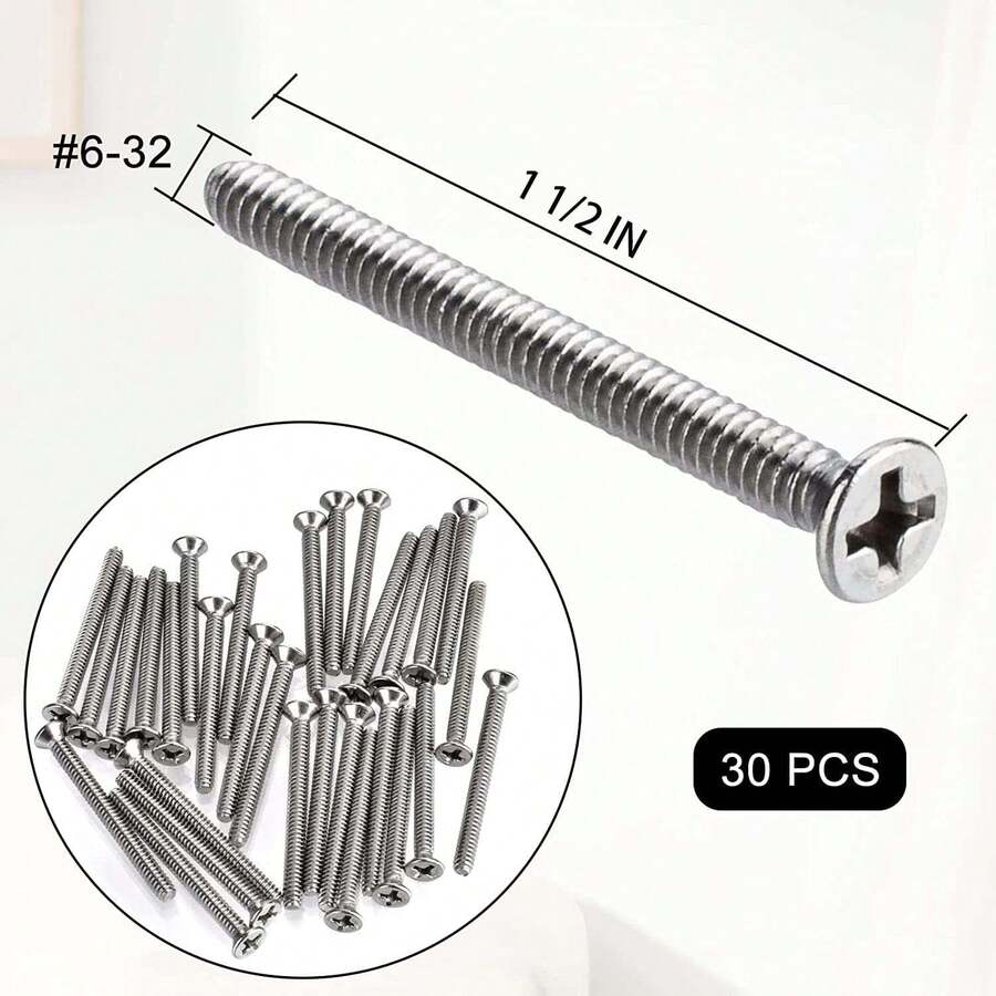 Extra Long Outlet Screws 6-32 X 1-1/2 Inches Electrical Outlet Screws ...