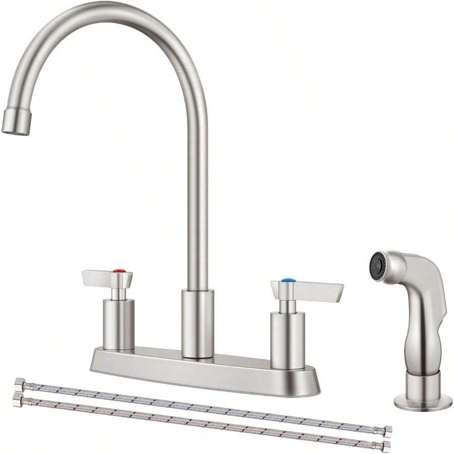 Kitchen Faucet With Sprayer 2 Handle Kitchen Sink Faucets 8 Inch ...