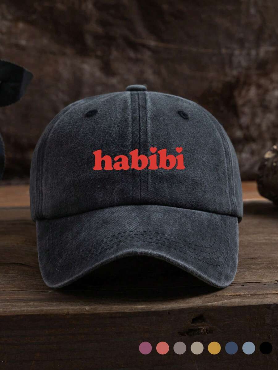 1pc Unisex Habibi Print Outdoor Casual Fashion Beach Vacation Fishing ...