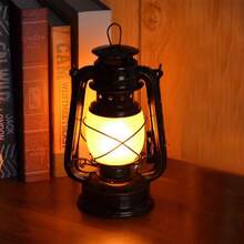 1個 レトロLEDキャンプライト、3種類の炎ライトLED照明、Type-Cインターフェース充電式デスクランプ、キャンプ、ポーチ、ガーデンの装飾 ...