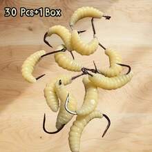 30-Pack Premium Rubber Worm Fishing Baits For Catfish And Sea Bass ...