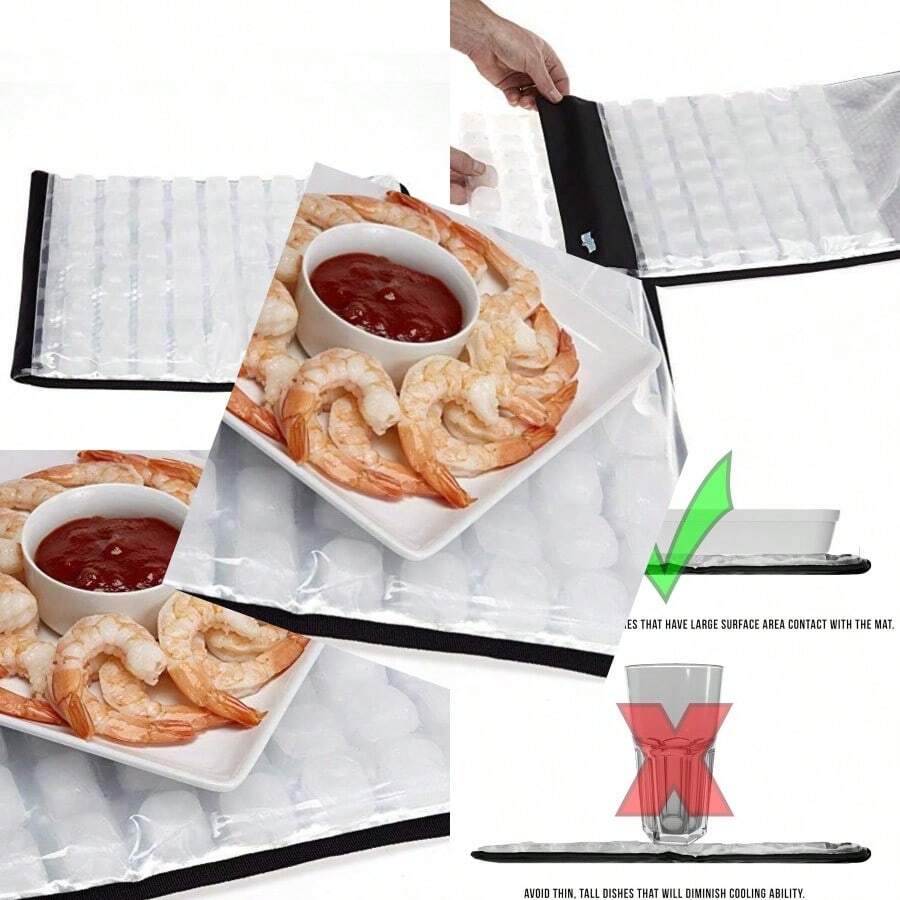 Party Mat Chiller Food Cooling Buffet Cooler For Cold Serving Black 19 ...