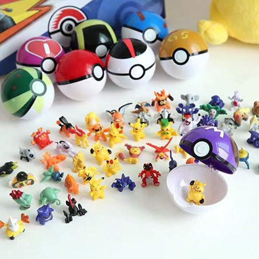 Pokemon New 24pcs/Set 5cm Pokemon PokeBall Model Anime Figure Pikachu ...