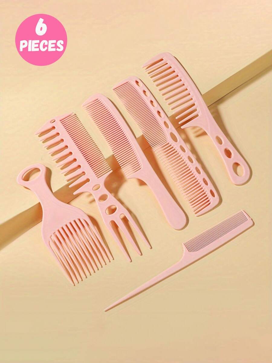 6pcs Hair Comb Set, Wide Toothed Comb, Flat Comb, Mouse Tail Comb ...