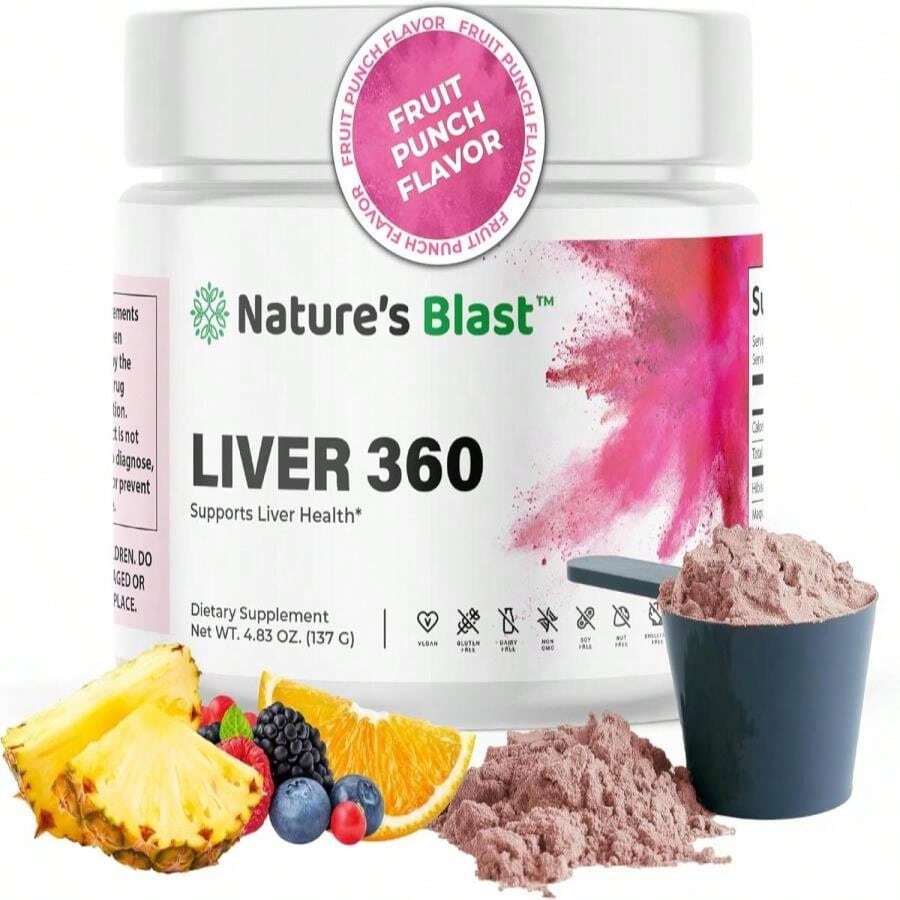 NATURES BLAST Liver 360 - Fruit Punch Flavored Liver Powder Supplement ...