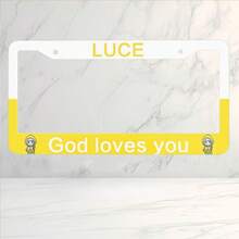 1pc Aluminum License Plate Frame - Vatican Flag Design With "God Loves ...