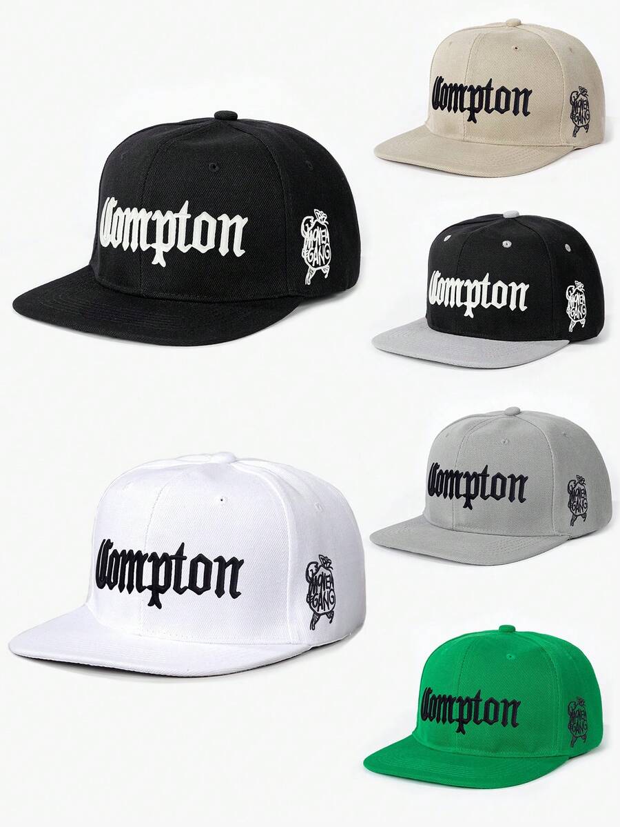 1pc Fashionable Compton Embroidery Hip Hop Cap, Adjustable Unisex ...