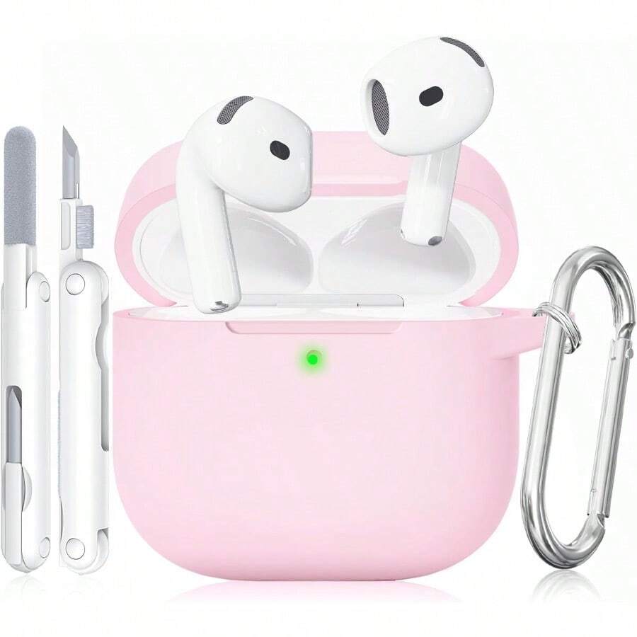 For AirPods 4 Case Pink, Ajkuaigia Silicone AirPod 4 Case Cover ...