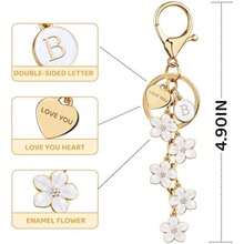 Suweibuke Cute Initial Letter Keychain With Love You Heart, Enamel ...