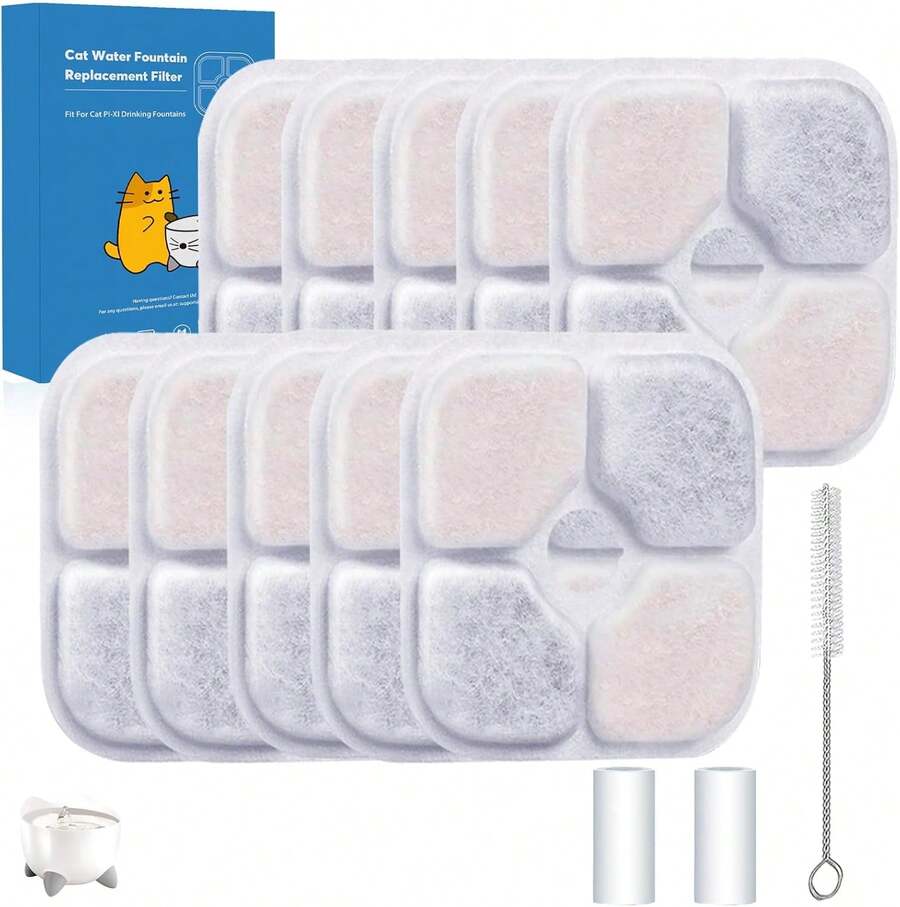 16-Pack Cat Water Fountain Filter Compatible With Catit Pixi Water ...