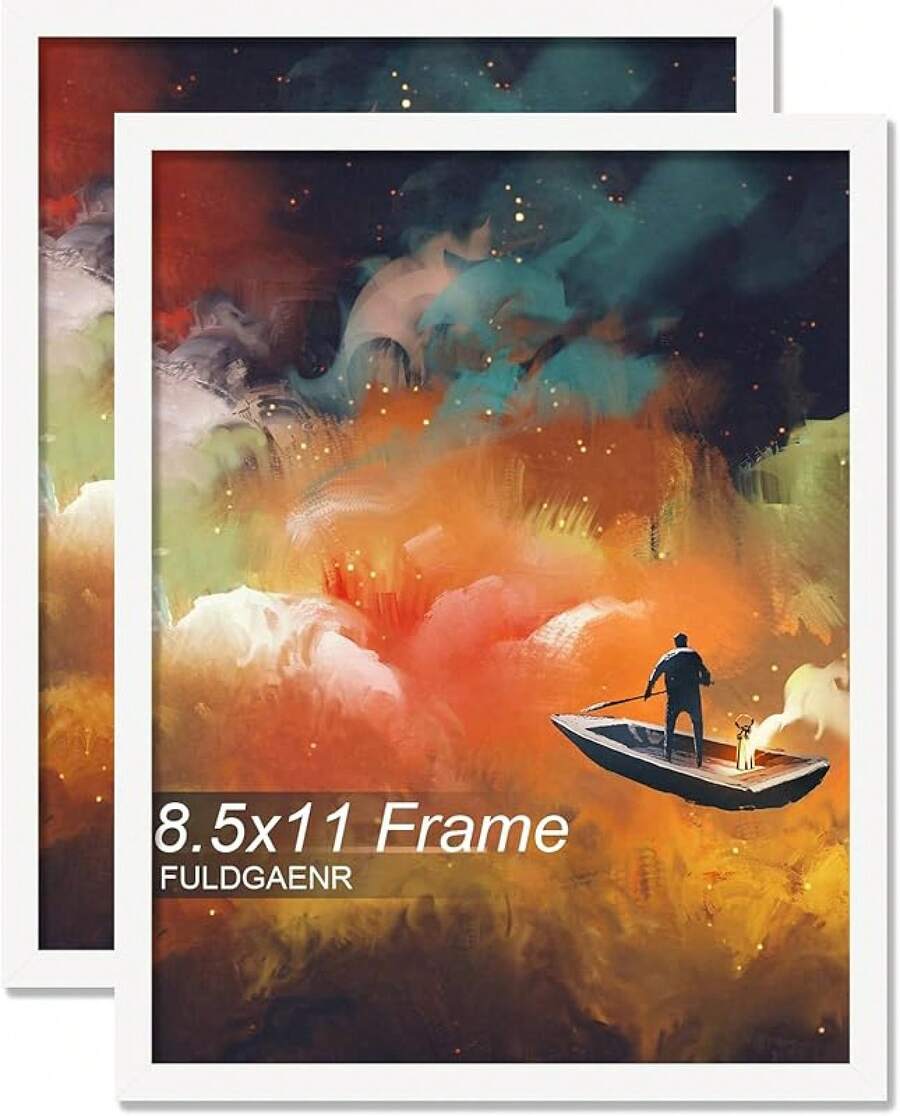 FULDGAENR 8.5x11 Picture Frame Set Of 2, Black Frames For 8.5 X 11 Inch ...
